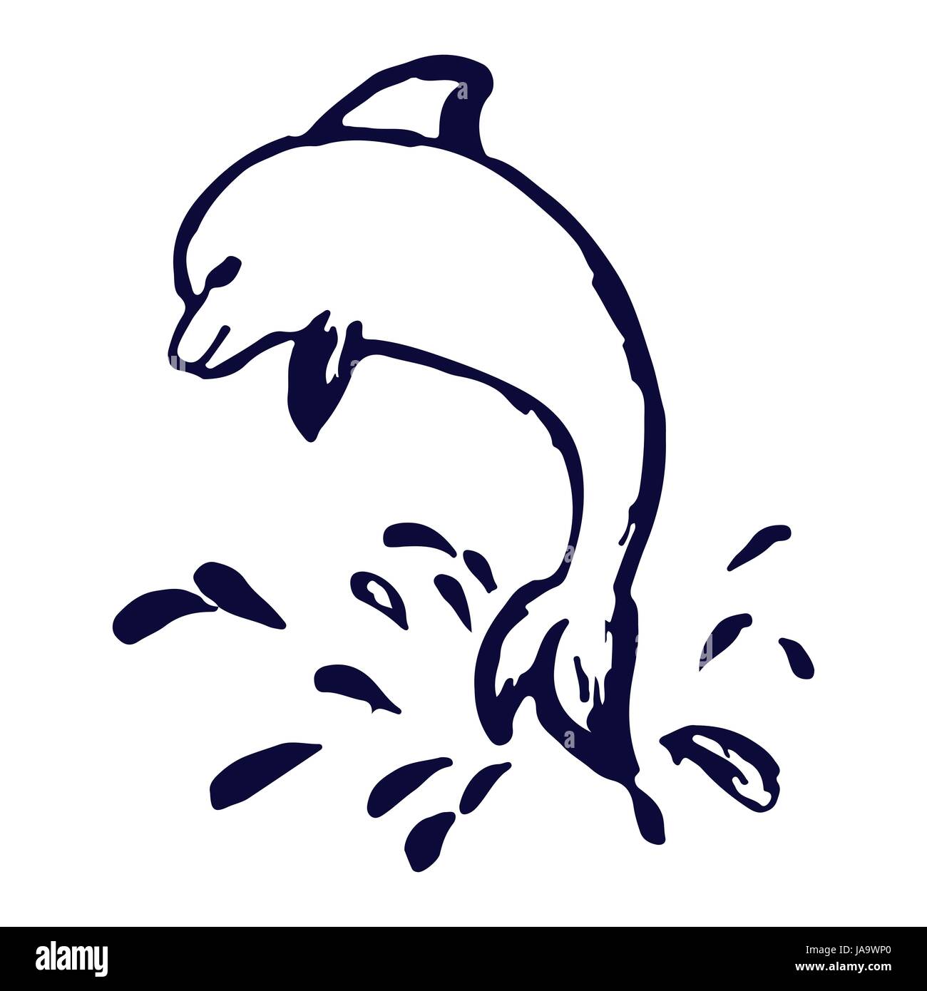 Doodle dolphin Cut Out Stock Images & Pictures - Alamy