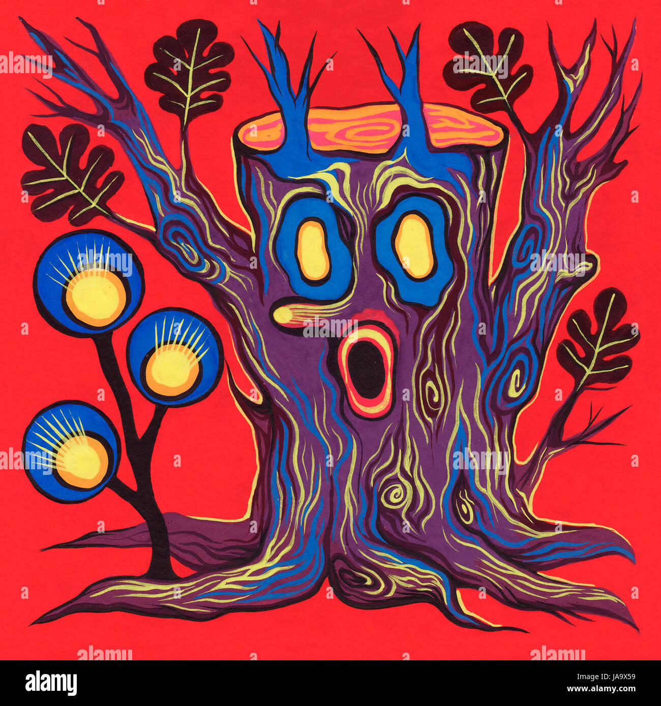 leaf, art, tree, graphic, wild, eye, organ, painting, fear ...