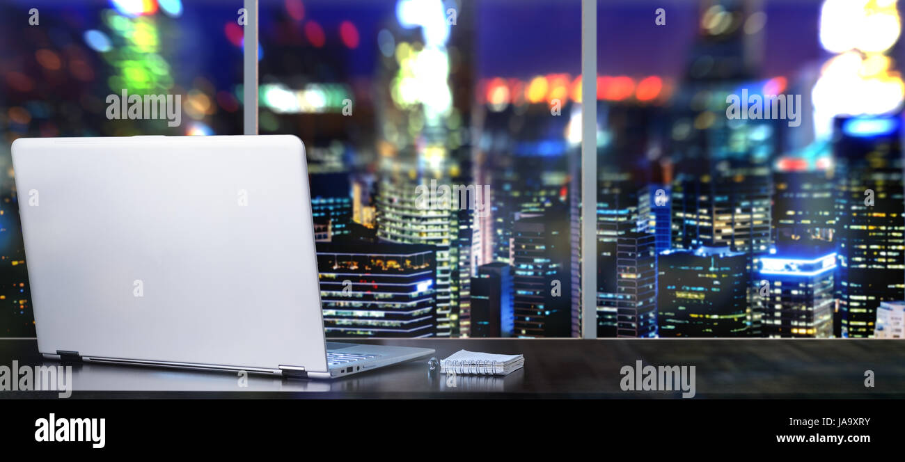Work place with panoramic view Stock Photo - Alamy
