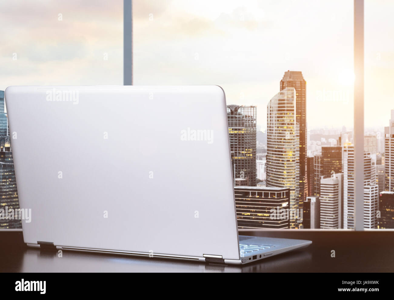 Work place with panoramic view Stock Photo - Alamy