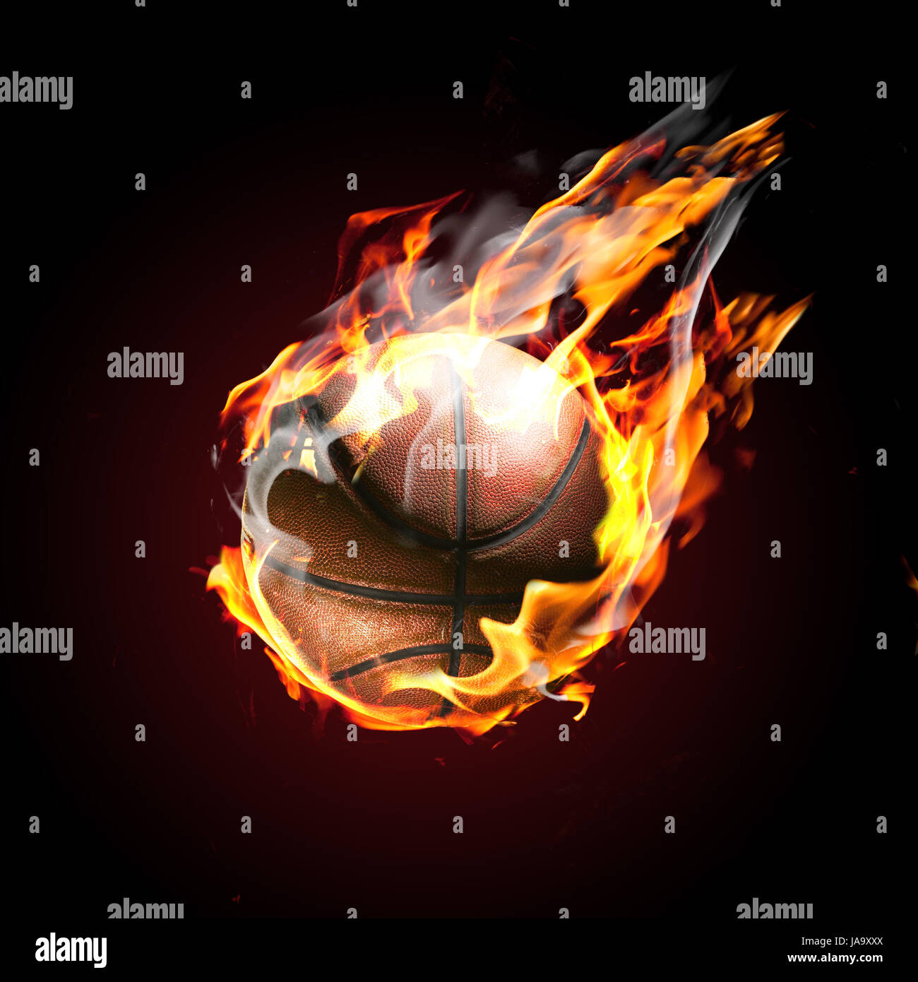 Soccer ball on fire Stock Photo - Alamy