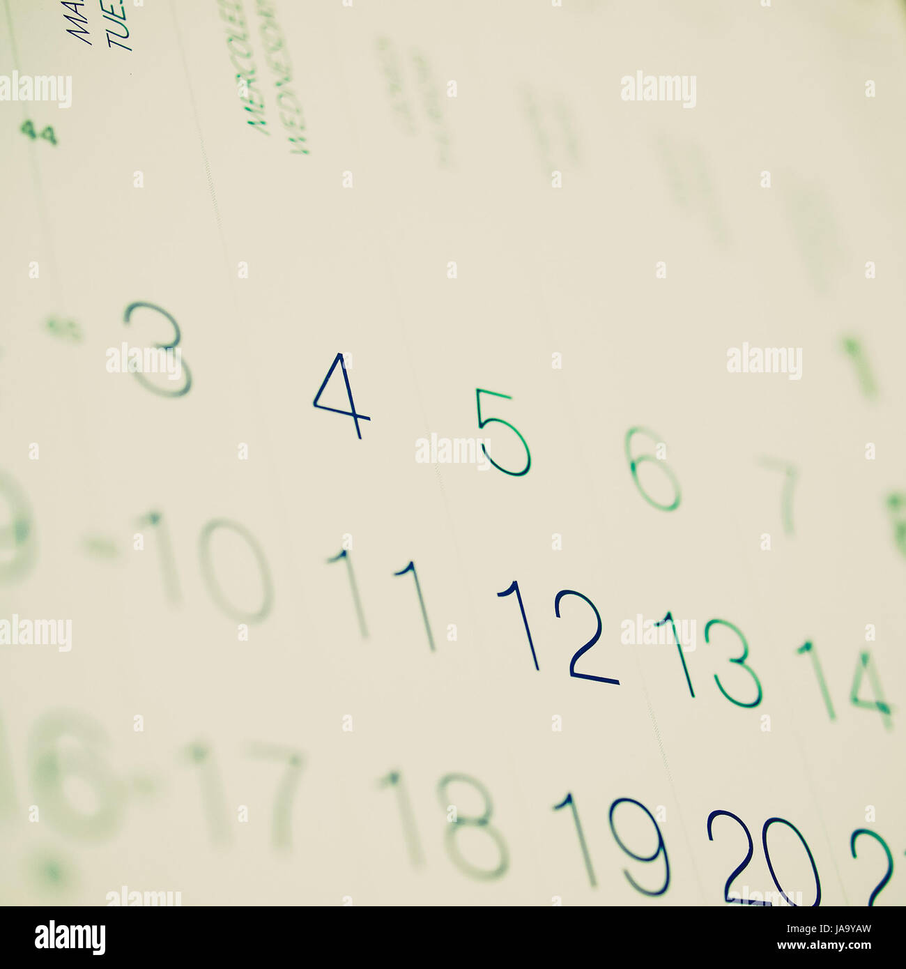 Vintage looking Calendar Stock Photo - Alamy