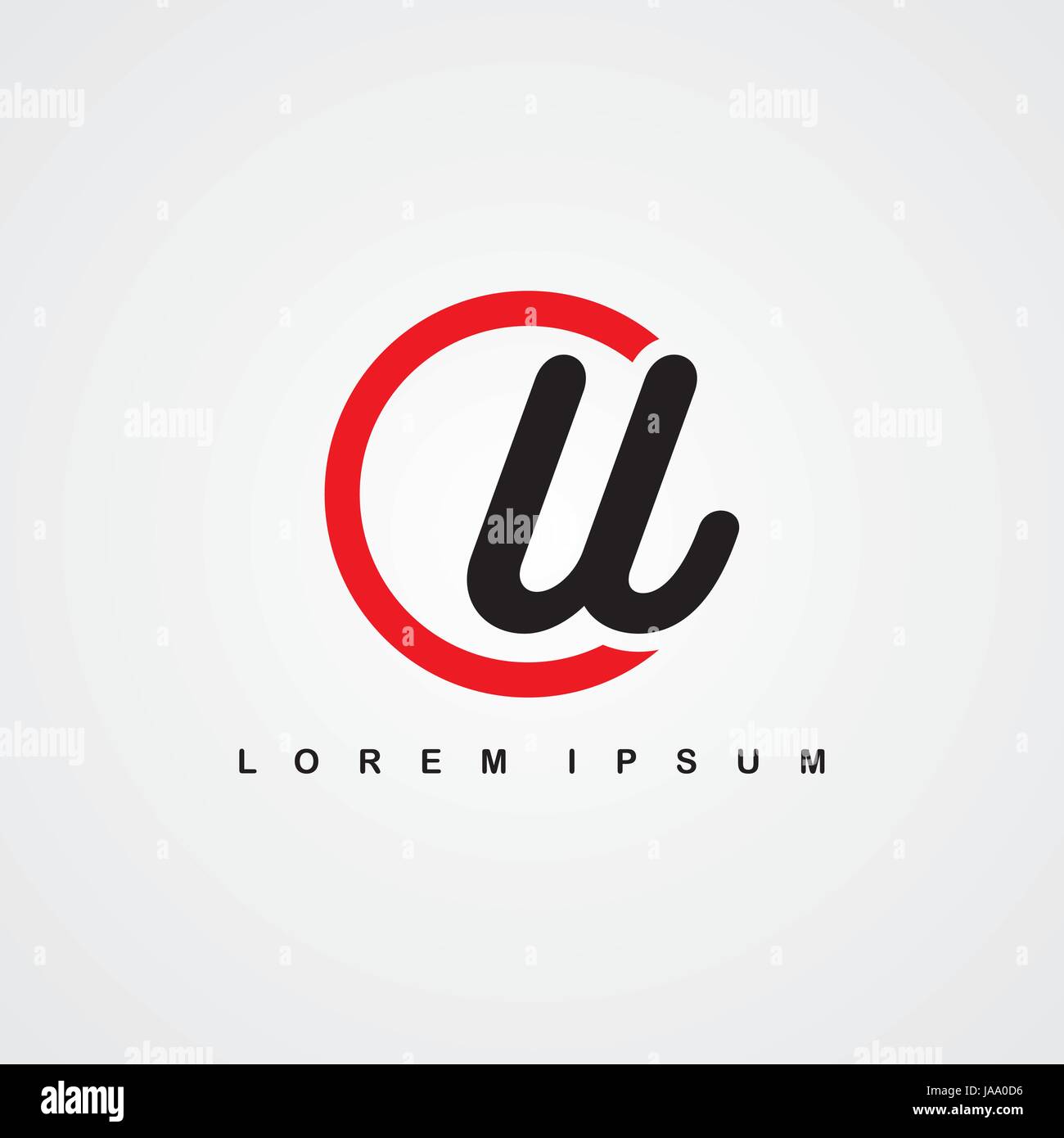 initial letter linked uppercase logo red black theme vector art Stock ...