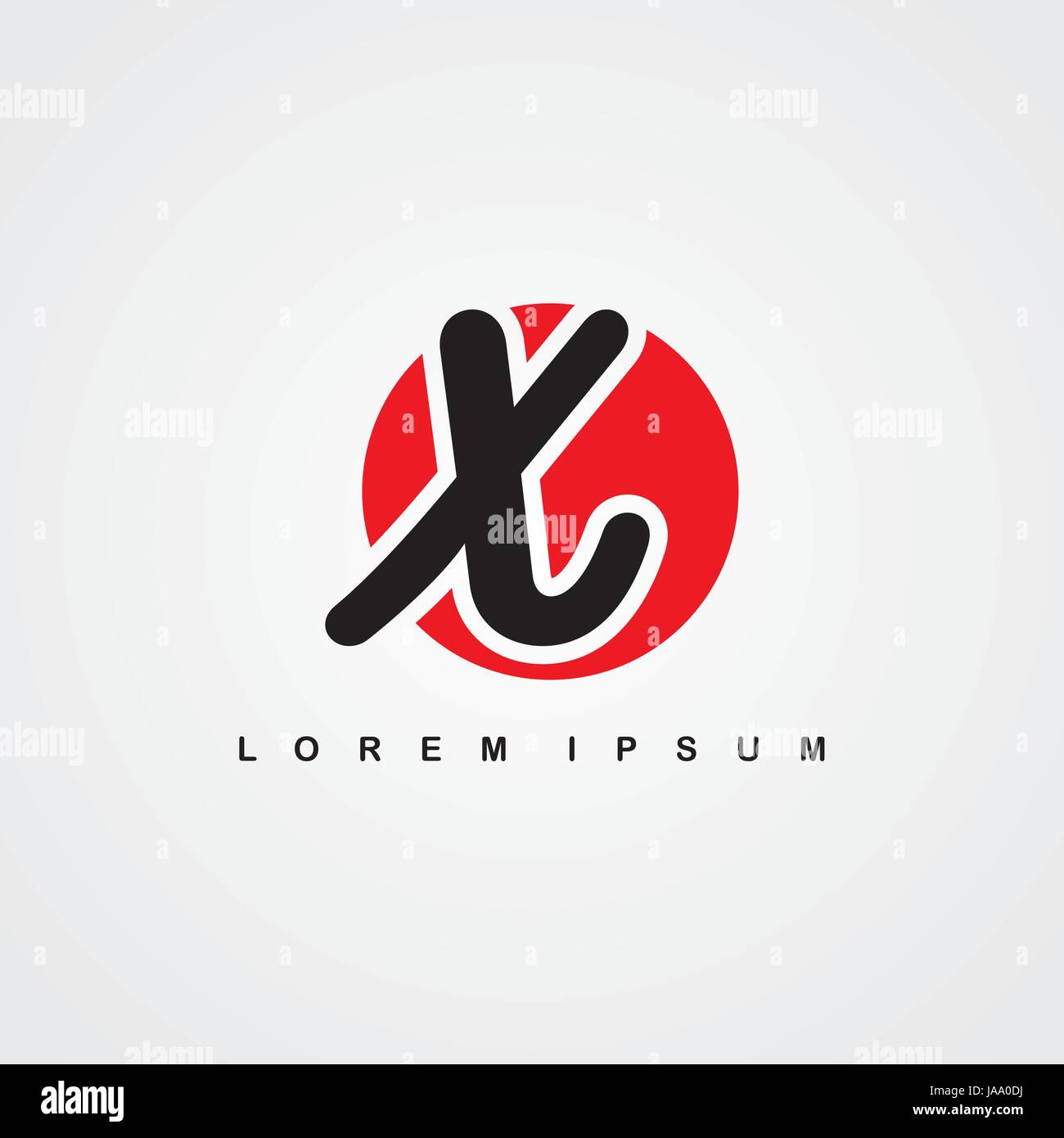 initial letter linked uppercase logo red black theme vector art Stock ...