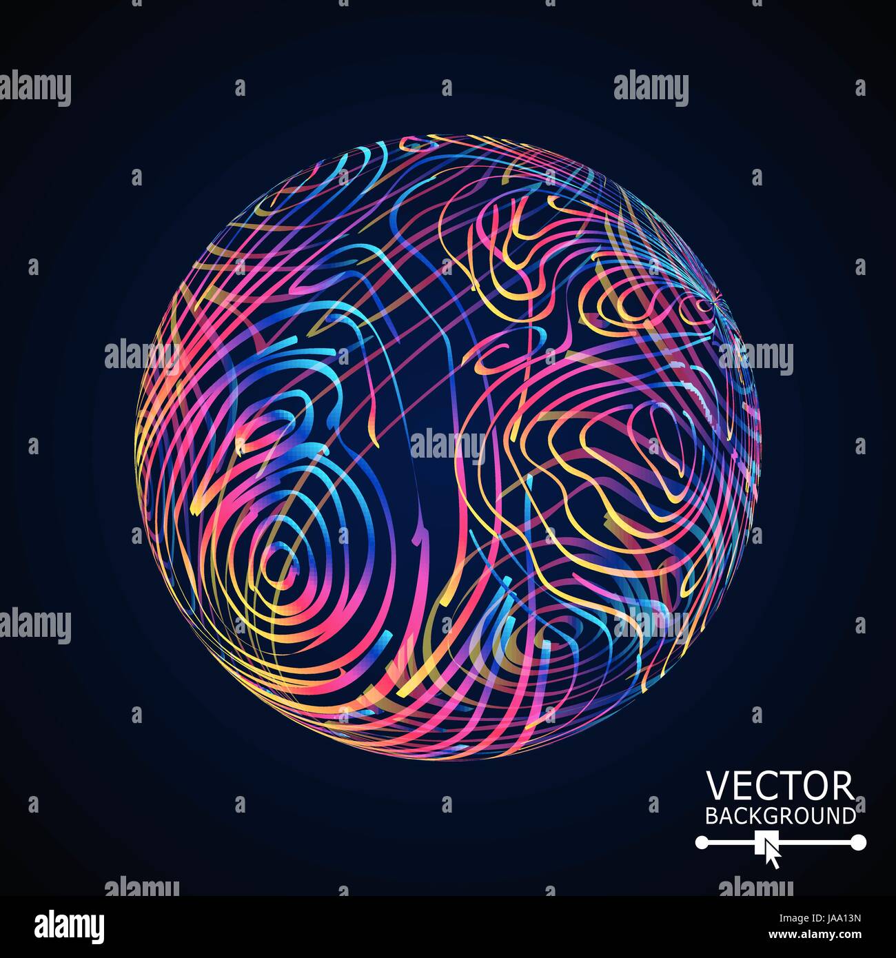 Sphere With Swirled Stripes. Vector Glowing Background Stock Vector ...