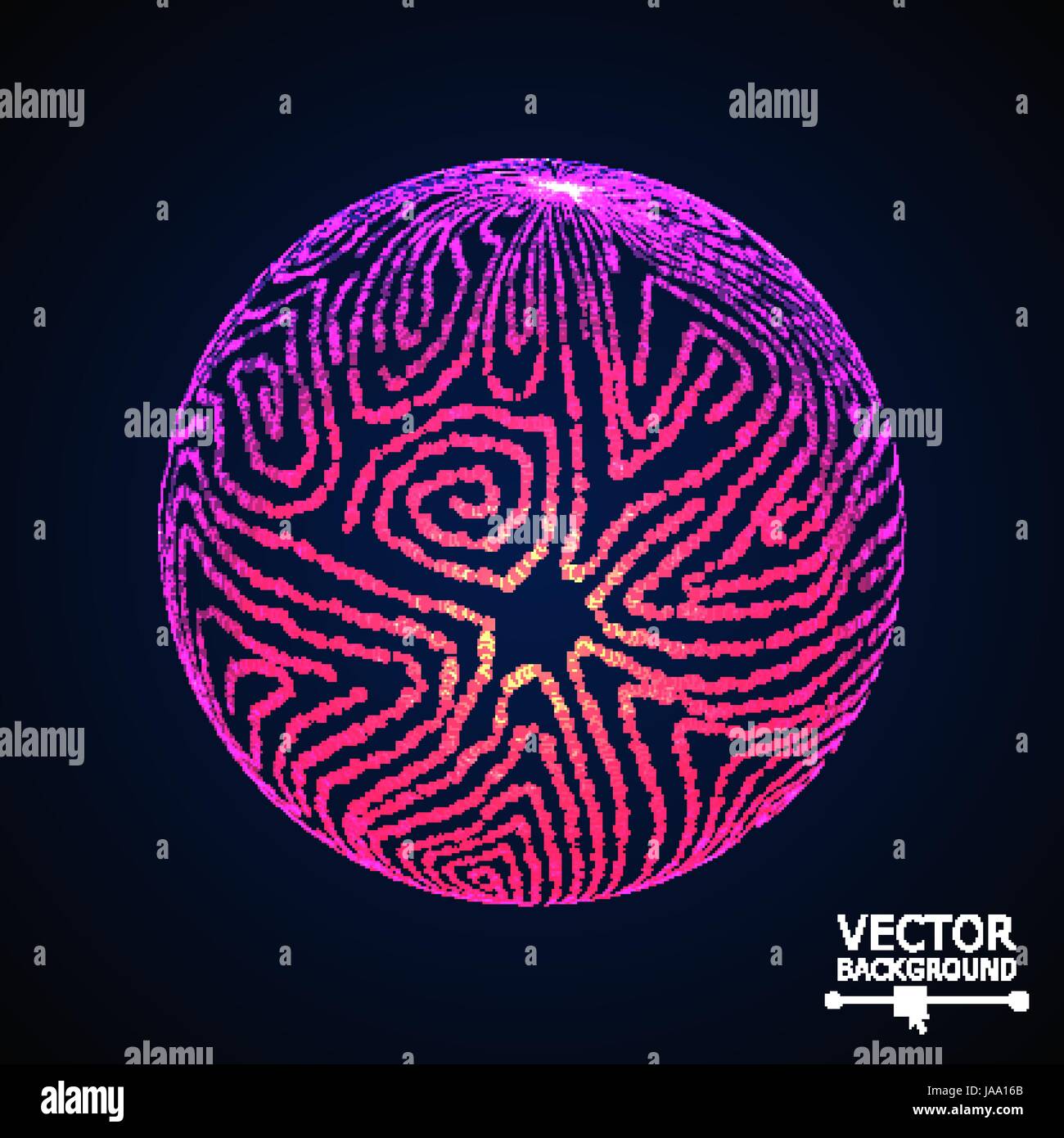 Luxury Sphere With Swirled Stripes. Vector Glowing Composition Stock ...