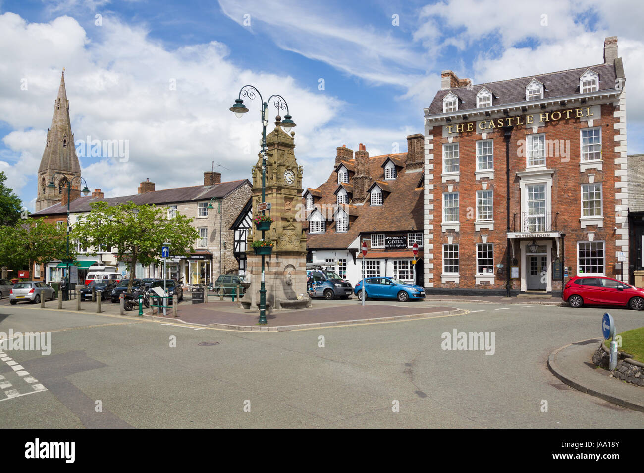 Saint Peters Square in Ruthin with it's historic buildings including ...