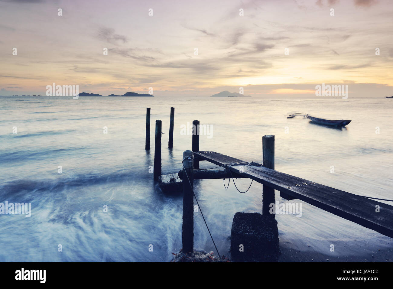 wood, sunset, cloud, evening, dock, golden, vessel, coast, skyline ...