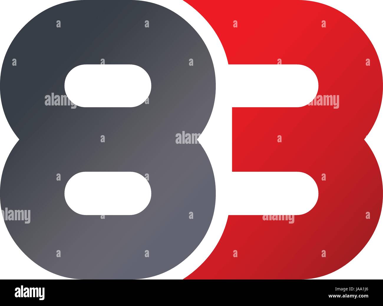 number logotype color logo template vector art illustration Stock ...