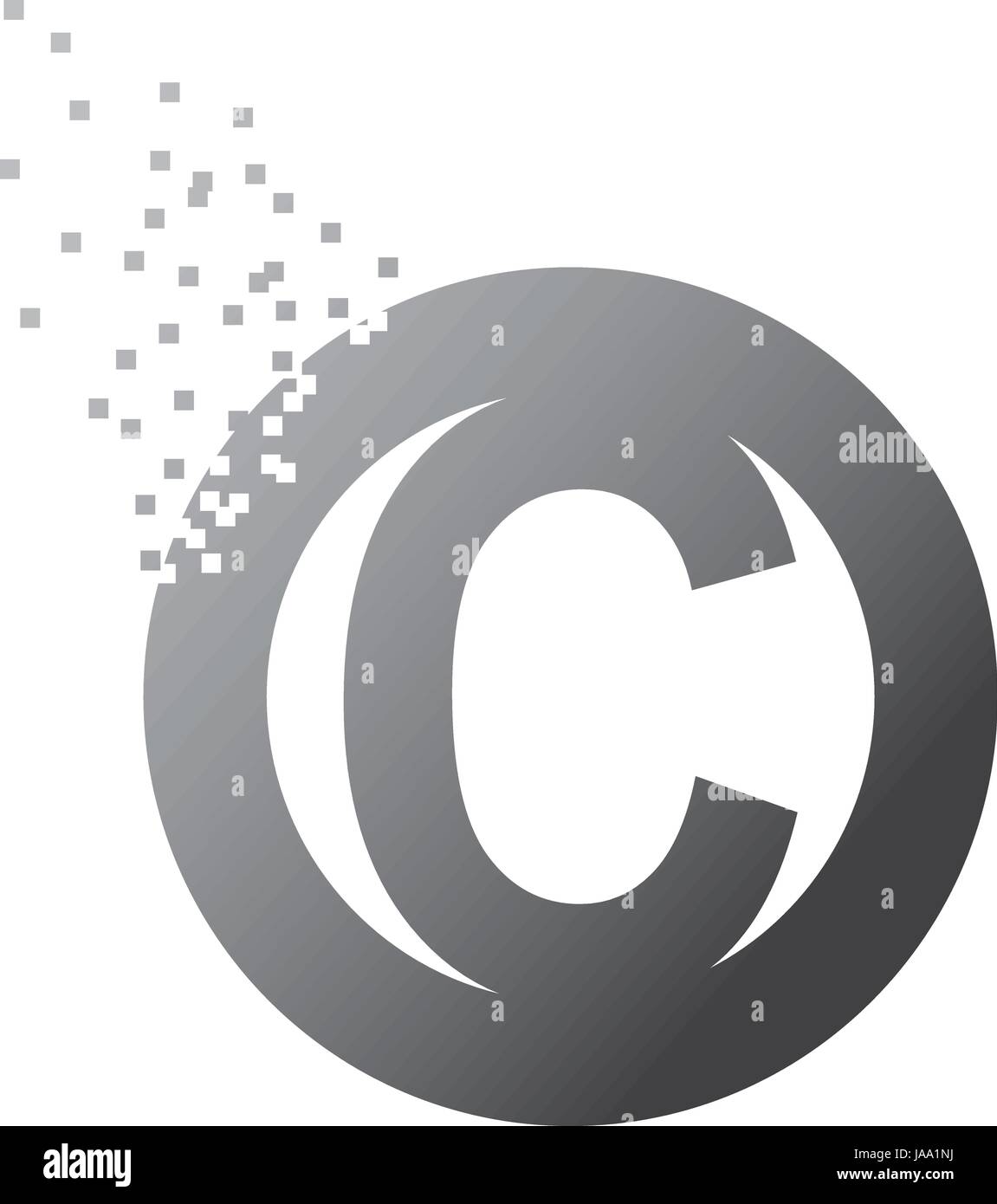 Circle initial letter uppercase logo design template vector Stock ...