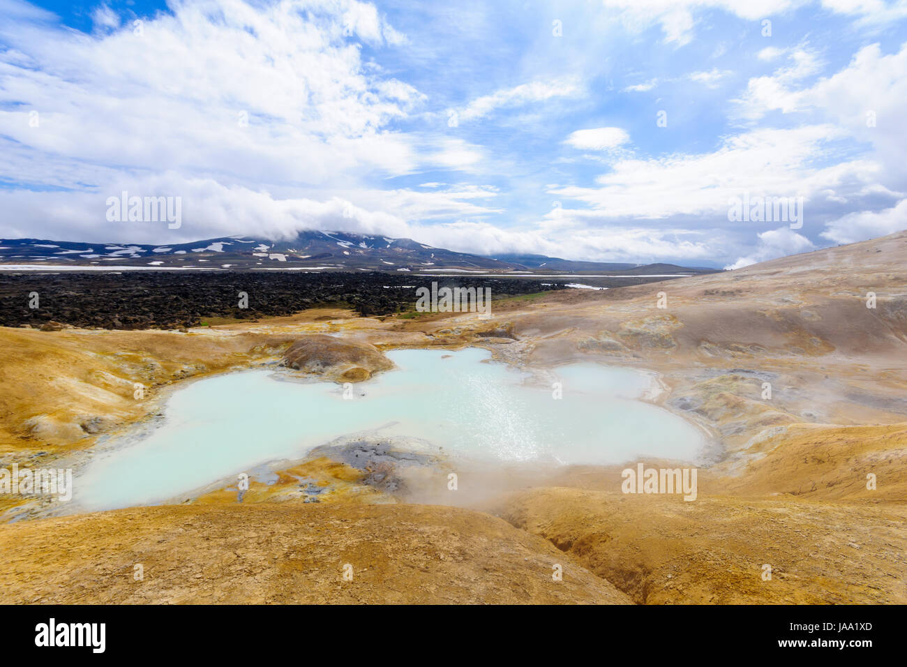 Hot pool on the Krafla volcano. Near Lake Myvatn, Northeast Iceland ...
