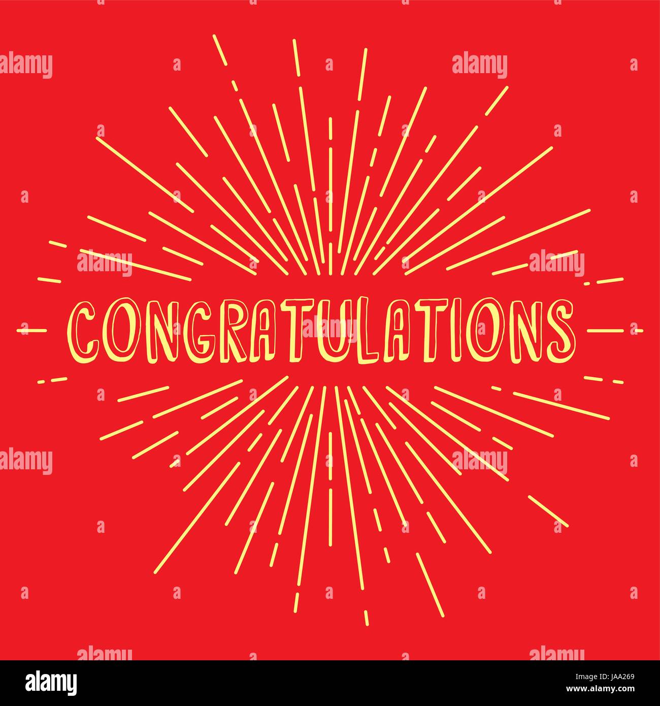 congratulations greetings sunrays retro theme vector art illustration ...