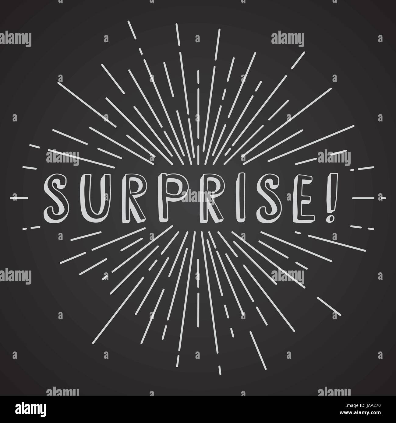 surprise text sunrays retro theme vector art illustration Stock Vector ...