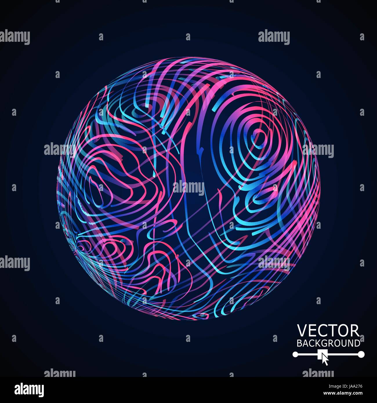 Luxury Sphere With Swirled Stripes. Vector Glowing Composition Stock ...