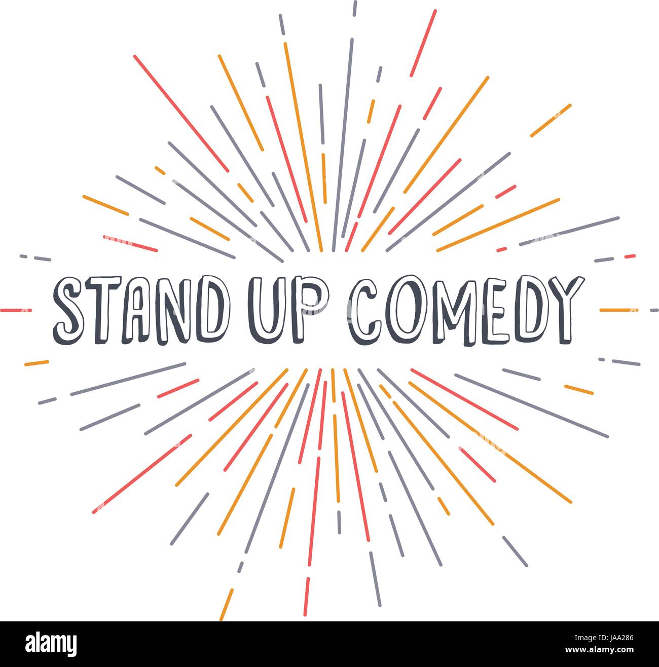 stand up comedy text show sunrays retro theme vector Stock Vector Image ...