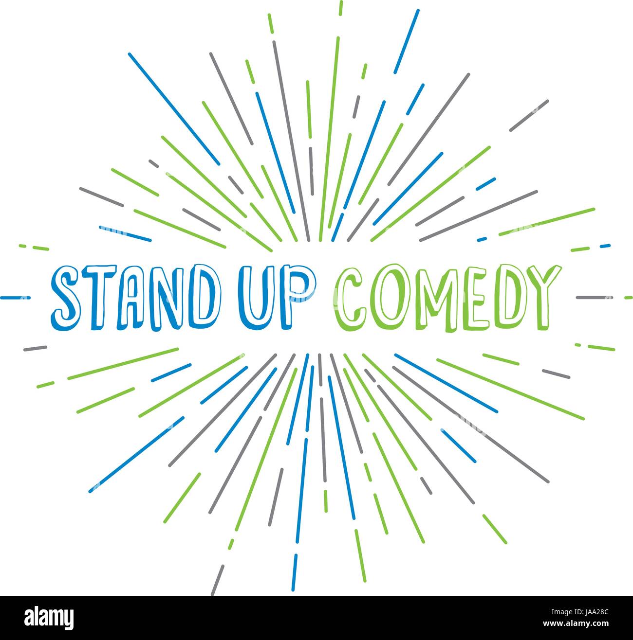 stand up comedy text show sunrays retro theme vector Stock Vector Image ...