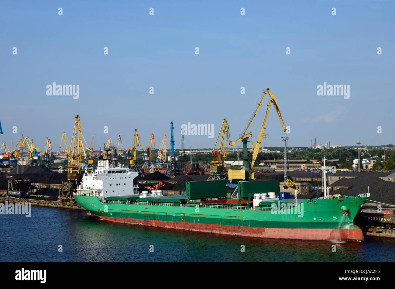cargo ship in the port of riga Stock Photo - Alamy