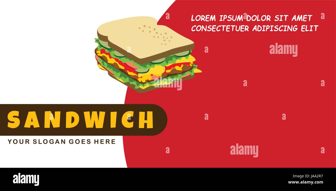 sandwich food menu banner template theme vector illustration Stock ...