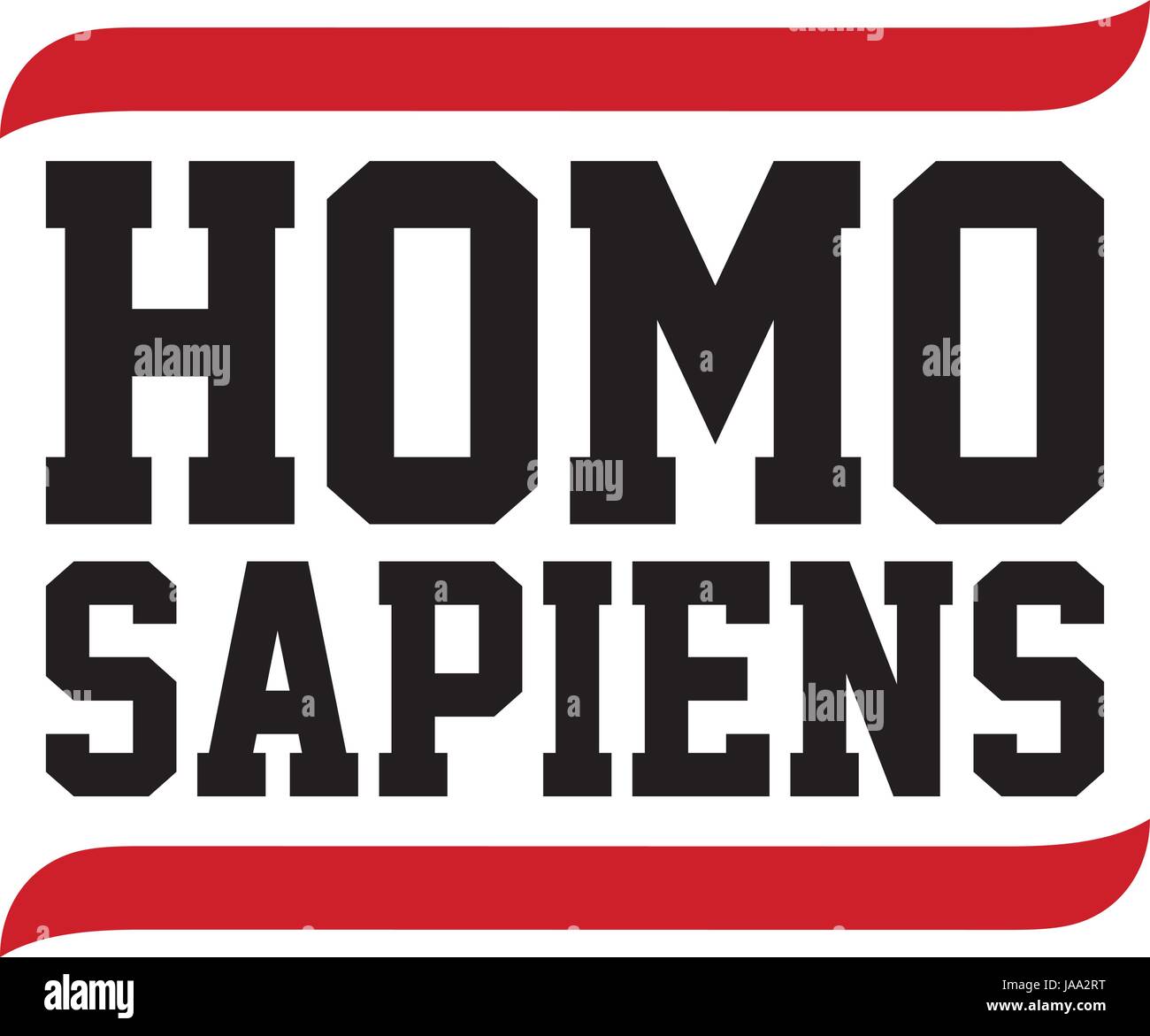 black red text homo sapiens theme vector art illustration Stock Vector ...