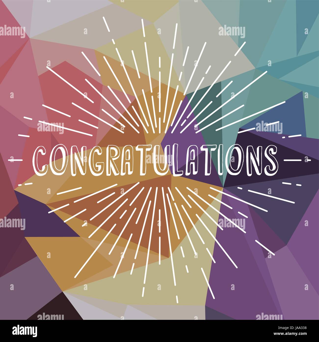 congratulations greetings sunrays retro theme vector art illustration ...