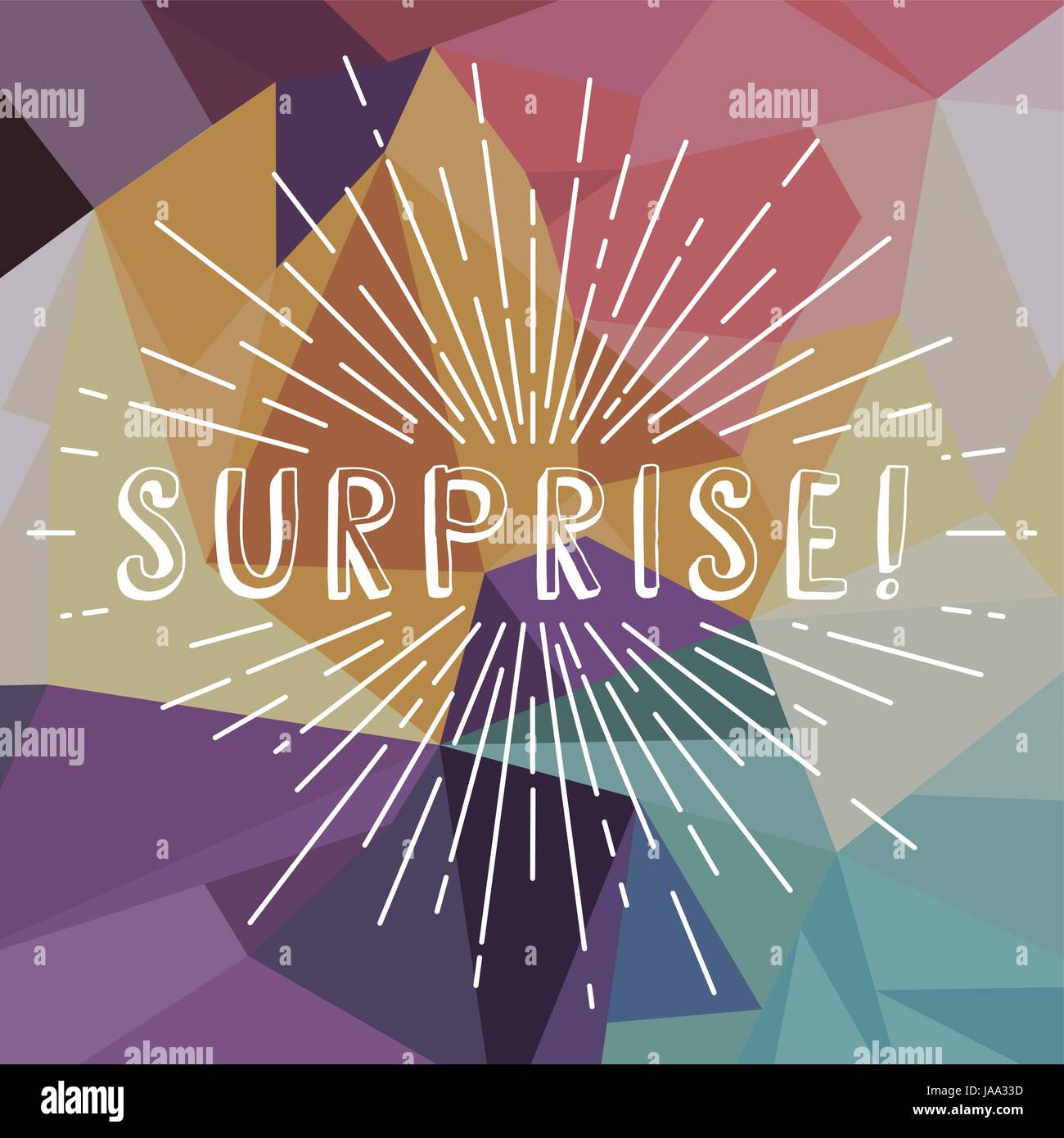 surprise text sunrays retro theme vector art illustration Stock Vector ...