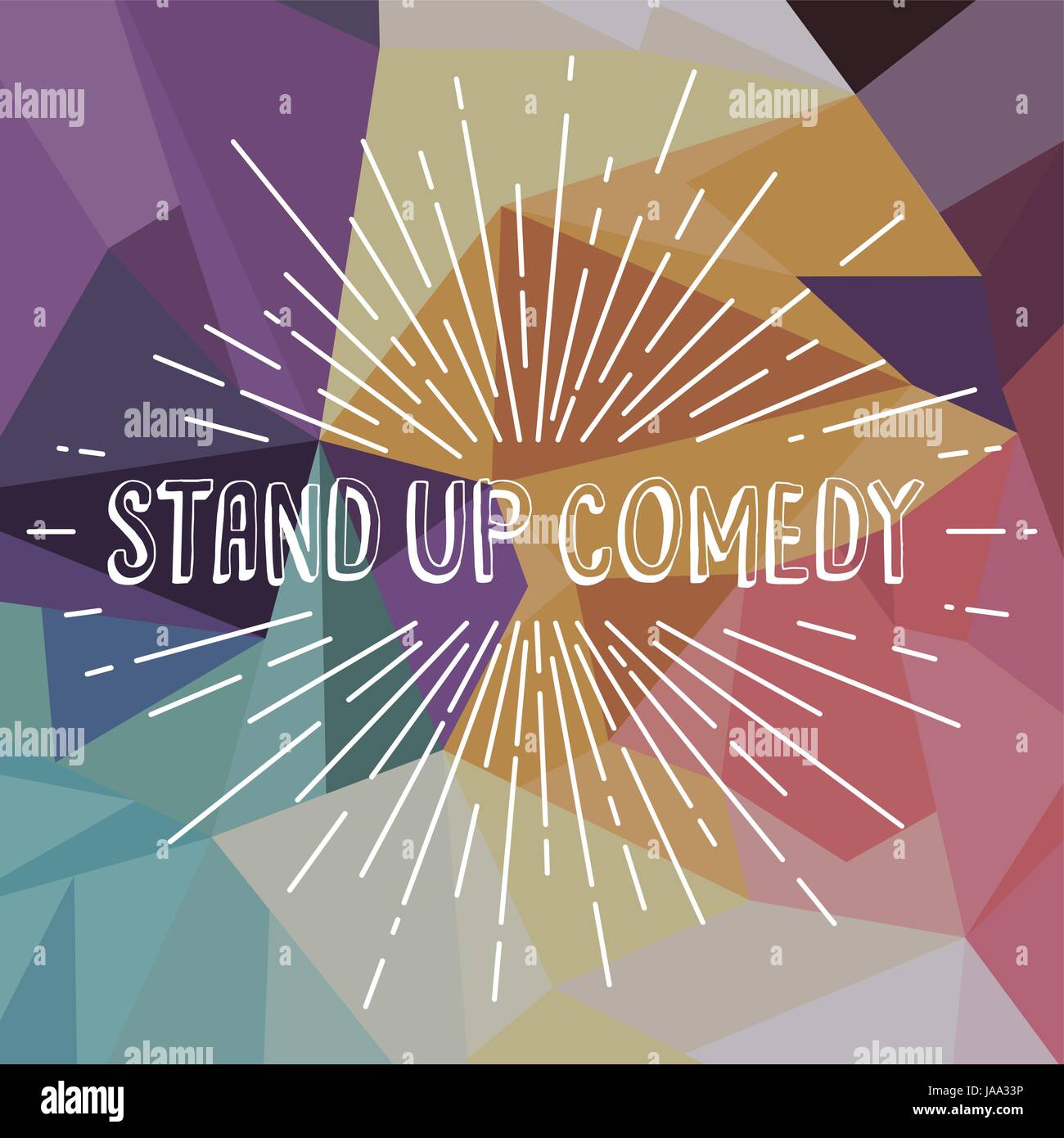 stand up comedy text show sunrays retro theme vector Stock Vector Image ...