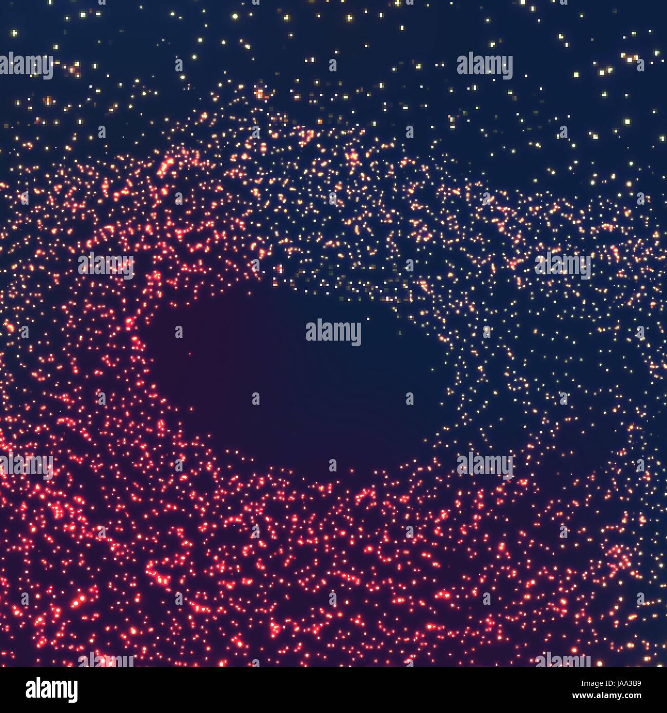 Space Vortex Vector Background. Abstract Space With Flying Glowing ...