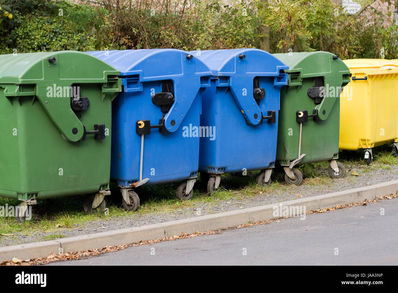 dustbins, waste paper, organic, container, containers, blue, green ...