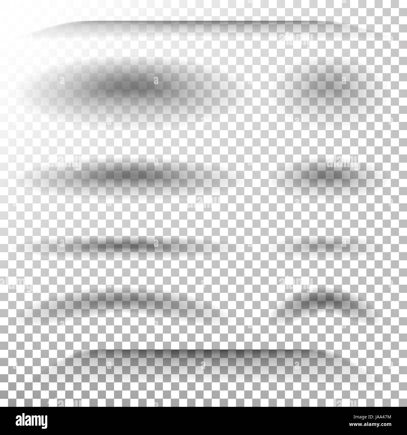 Transparent Soft Shadow Vector. Realistic Oval, Round Shadows Set. Tab ...