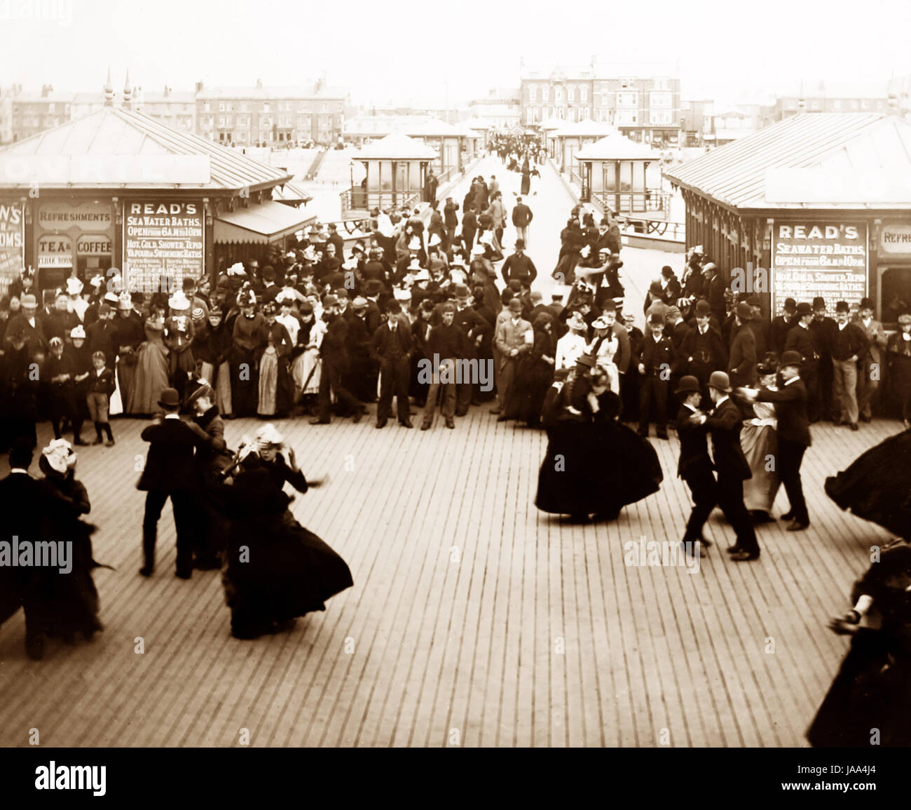 Dancing on Blackpool Pier - early 1900s Stock Photo - Alamy