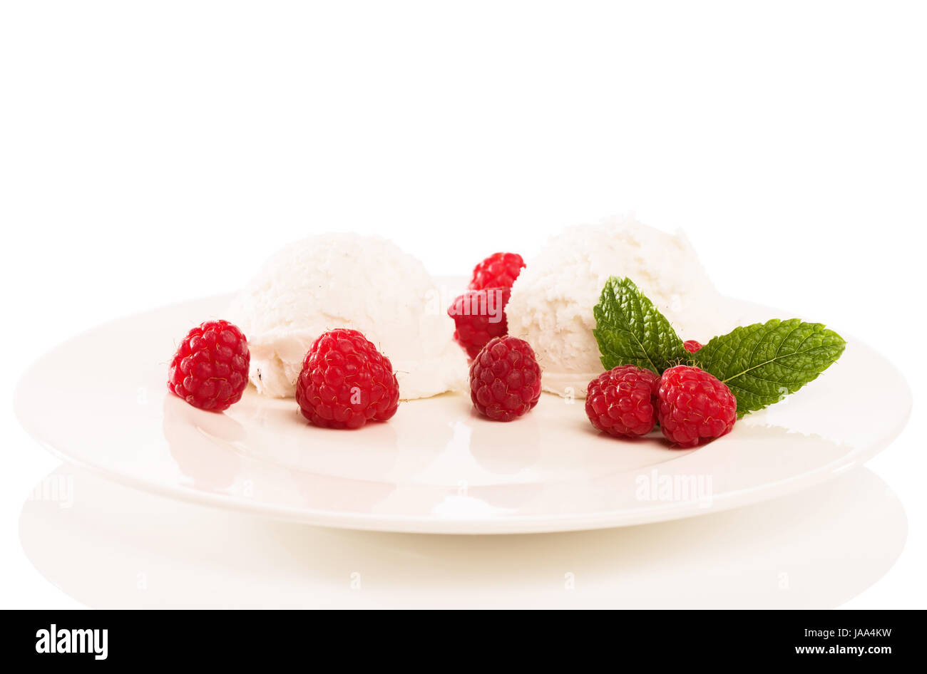 raspberry vanilla ice cream with Stock Photo - Alamy