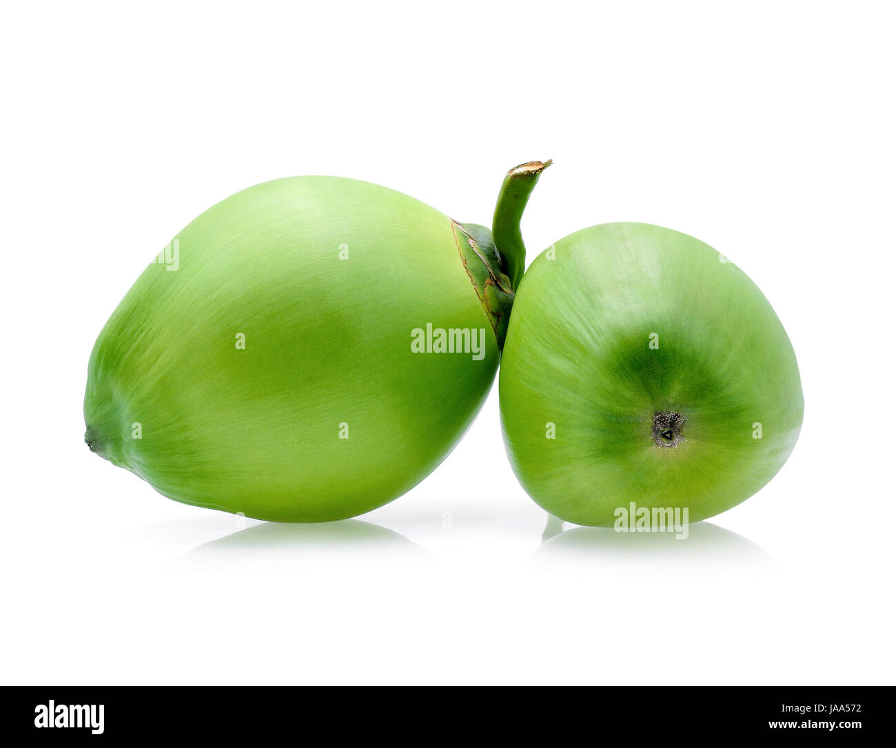 Green coconut fruit isolated on white background Stock Photo - Alamy