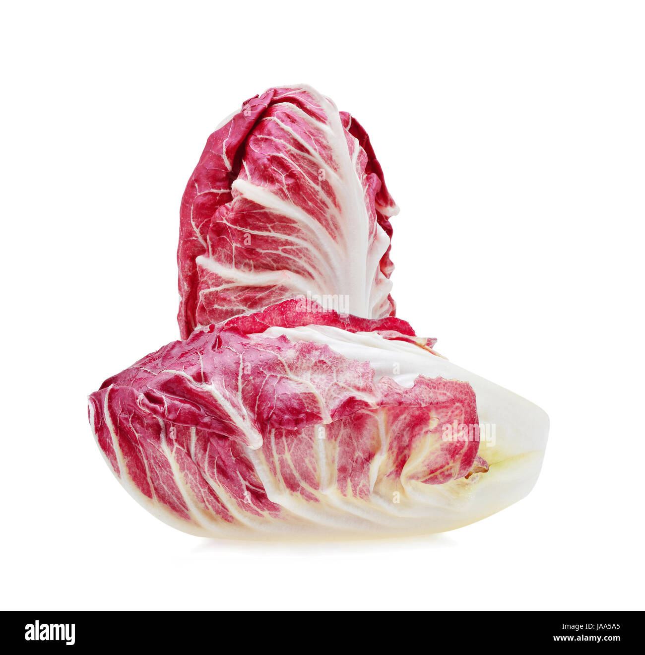 red chicory leaves isolated on white background Stock Photo - Alamy