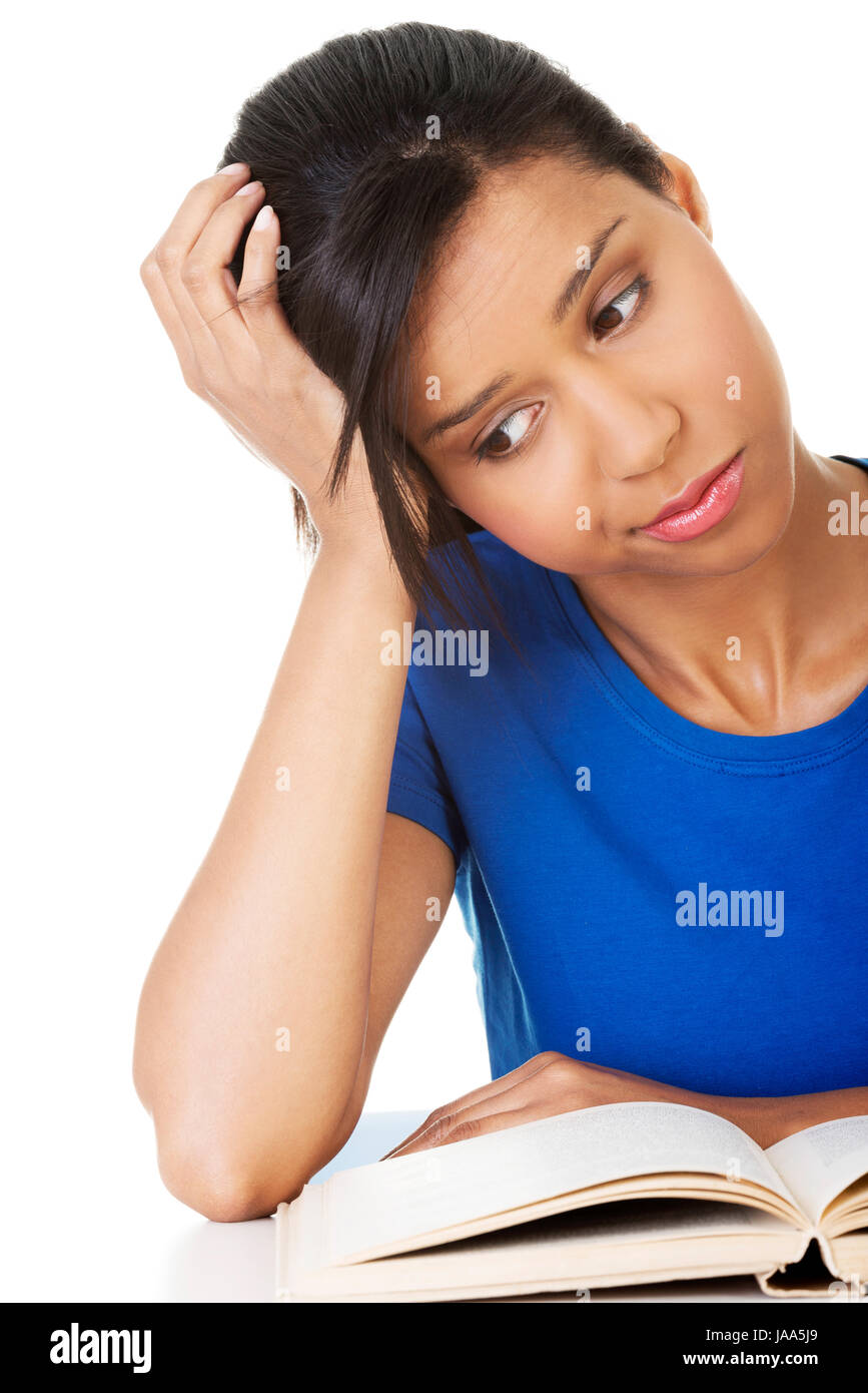 study, beautiful, beauteously, nice, desk, education, isolated, female ...