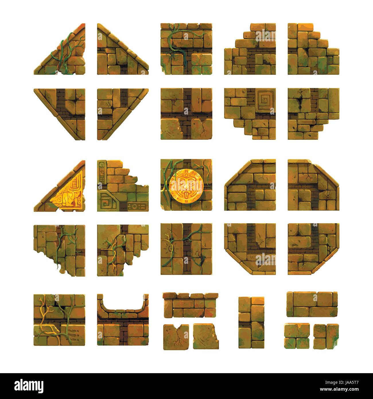 Bricks mossy Stock Vector Images - Alamy