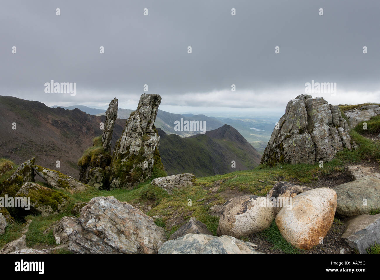 View from the Snowdon Llanberis Path route Stock Photo - Alamy