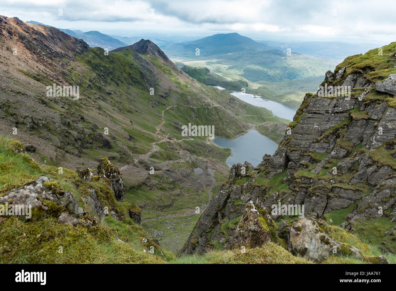 View from the Snowdon Llanberis Path route Stock Photo - Alamy
