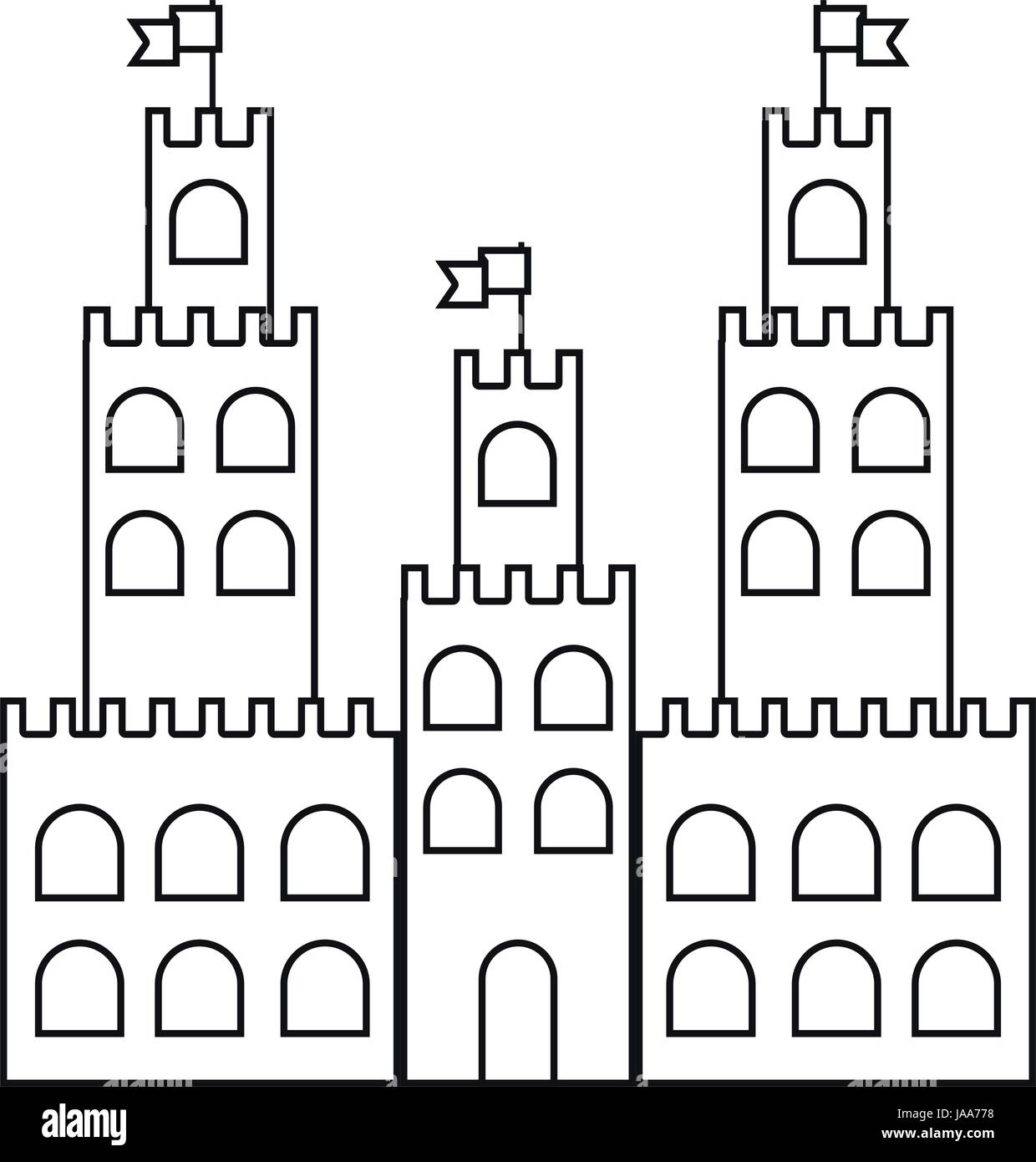 line castle built on an kingdom to protect them Stock Vector Image ...