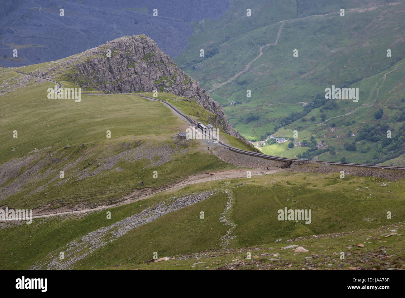 View from the Snowdon Llanberis Path route Stock Photo - Alamy