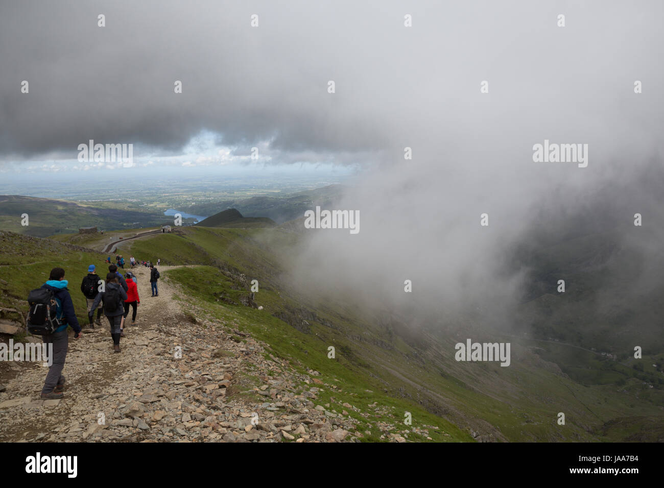 View from the Snowdon Llanberis Path route Stock Photo - Alamy