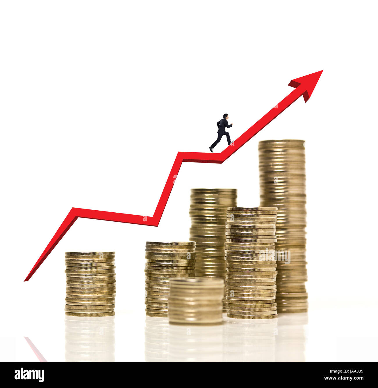 Man climbing bar chart hi-res stock photography and images - Alamy