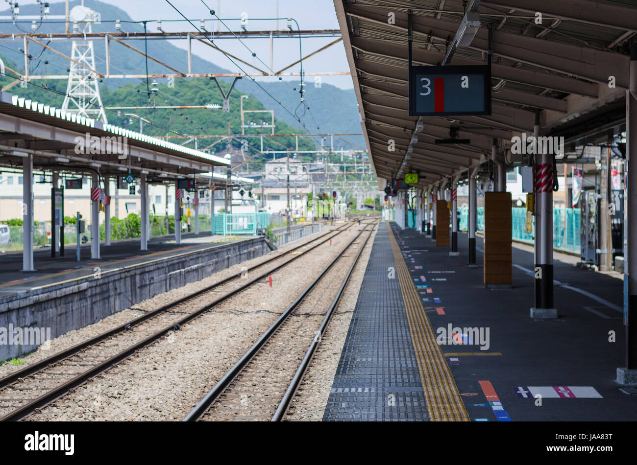 Empty public train station in tokyo japan ,selective focus Stock Photo ...