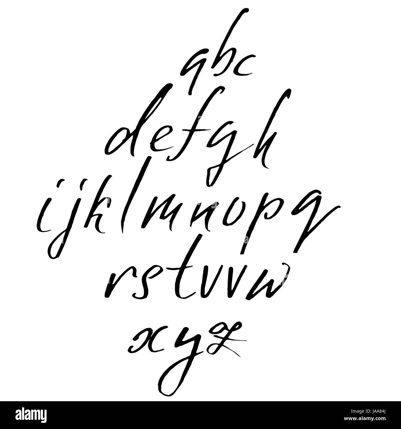 Hand drawn elegant calligraphy font. Modern brush lettering. Grunge ...