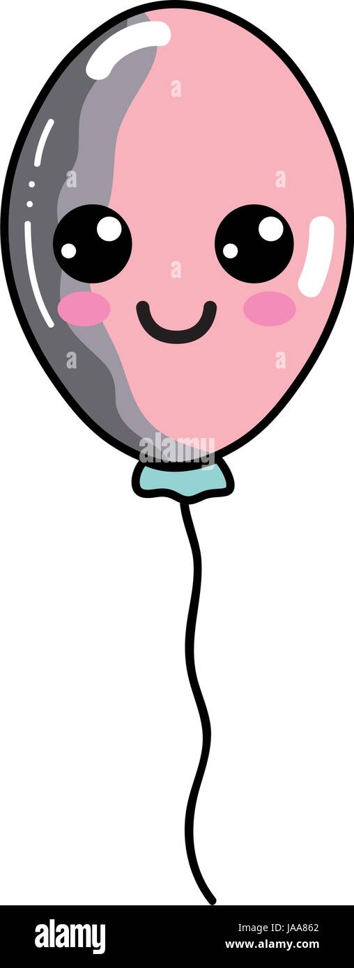 kawaii cute and happy balloon icon Stock Vector Image & Art - Alamy