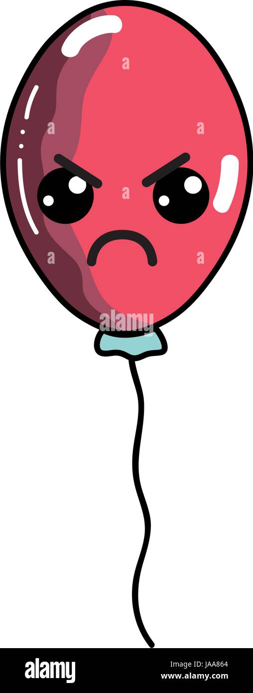kawaii cute and angry balloon icon Stock Vector Image & Art - Alamy