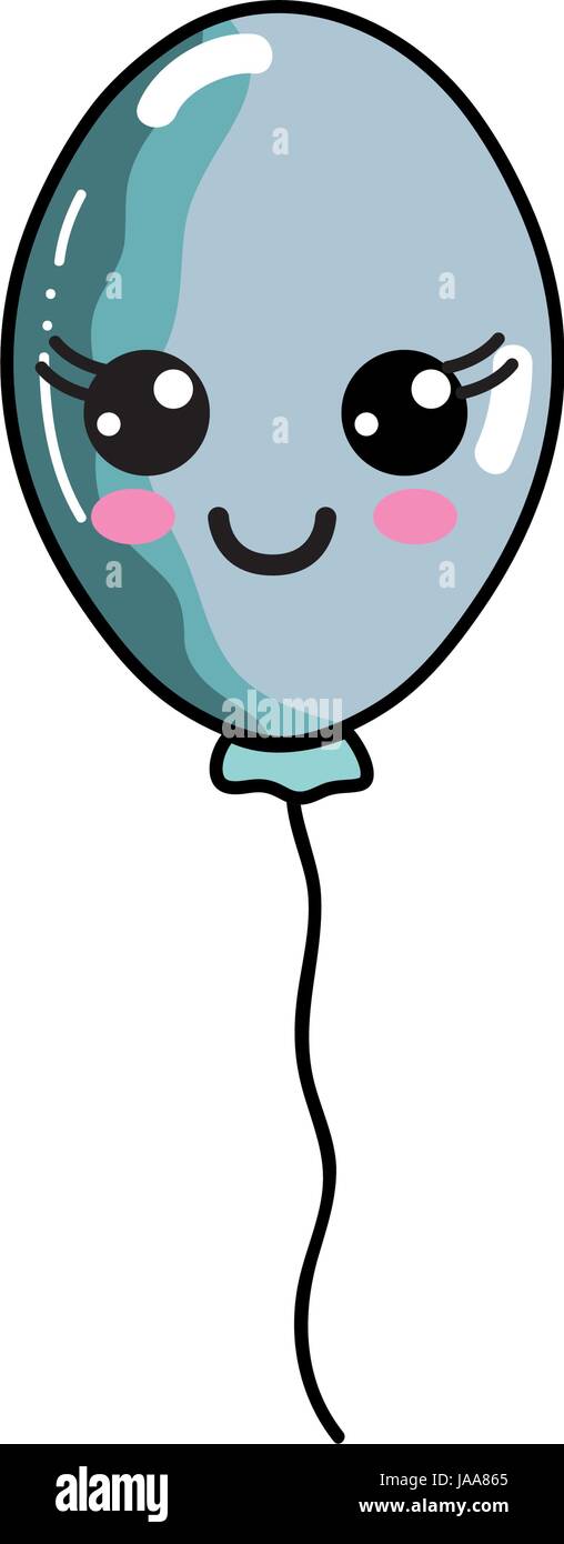 kawaii cute and happy balloon icon Stock Vector Image & Art - Alamy