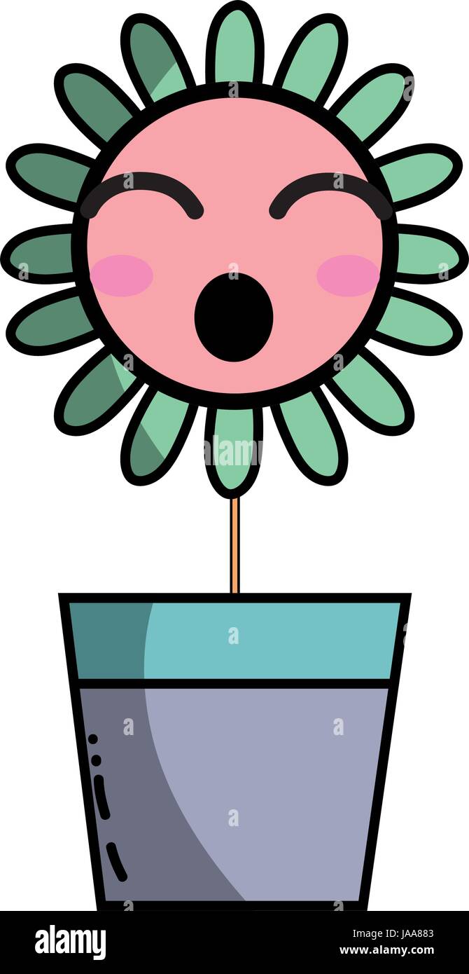 Vector kawaii flower pot Stock Vector Images - Alamy