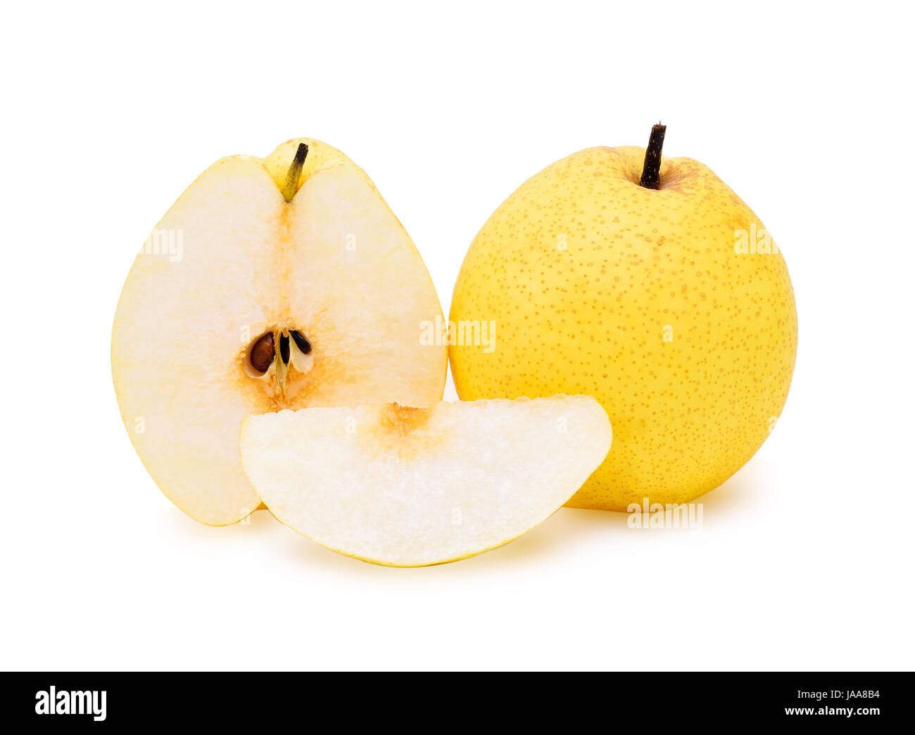 Chinese pear on white background Stock Photo - Alamy