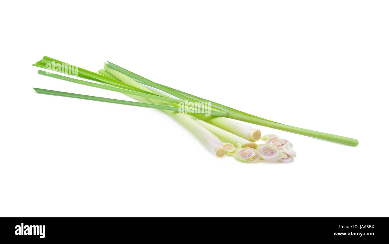 Fresh Lemon grass on a white background Stock Photo - Alamy