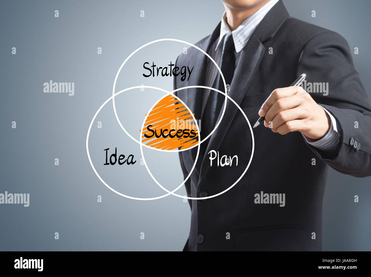 Businessman drawing success planning, Strategy concept Stock Photo - Alamy
